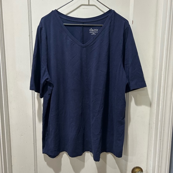 Denim&Co | Tops | Denim Co Women Xl Navy Blue Short Sleeve Tee | Poshmark